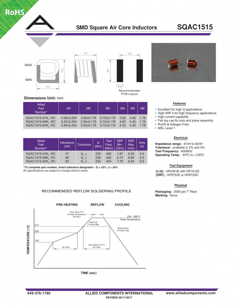SQAC1515 series manufacturer document image