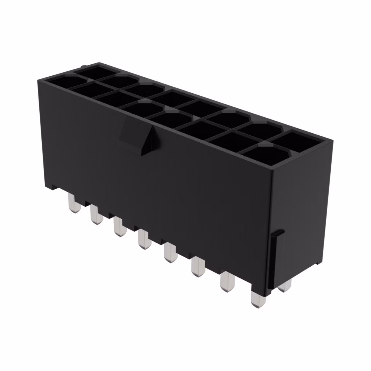 Mini-Fit Jr. Reflow Solder Capable Header, 4.20mm Pitch, Dual Row, Vertical, 16 Circuits, 1.57mm PCB Thickness, without PCB Pegs, LCP Housing, with Tin (Sn) Plating, Glow-Wire Capable, Tray for sale