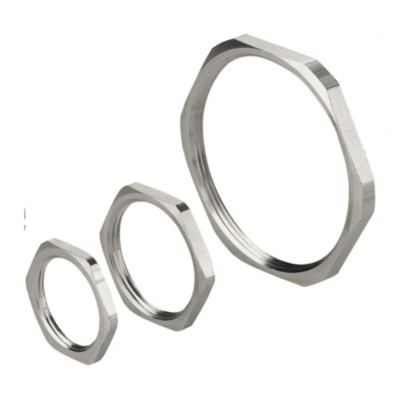 Metal locking nut - PG 21 - Brass nickel-plated construction - PG thread size 21 for cable glands - Halogen-free shock-resistant for sale
