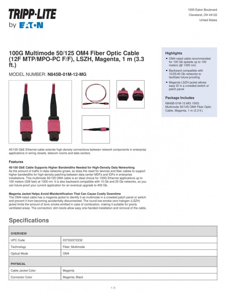 N845B-01M-12-MG technical document page 1