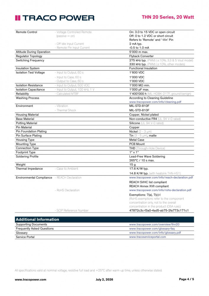 THN 20 series datasheet page 4
