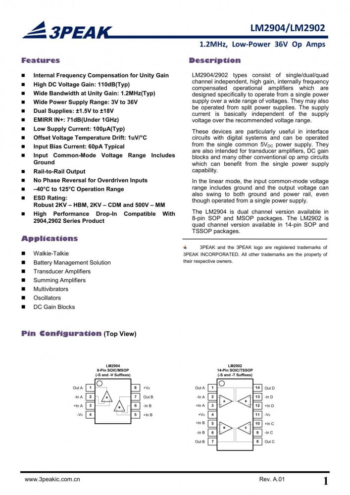 LM2902-SR datasheet page 1