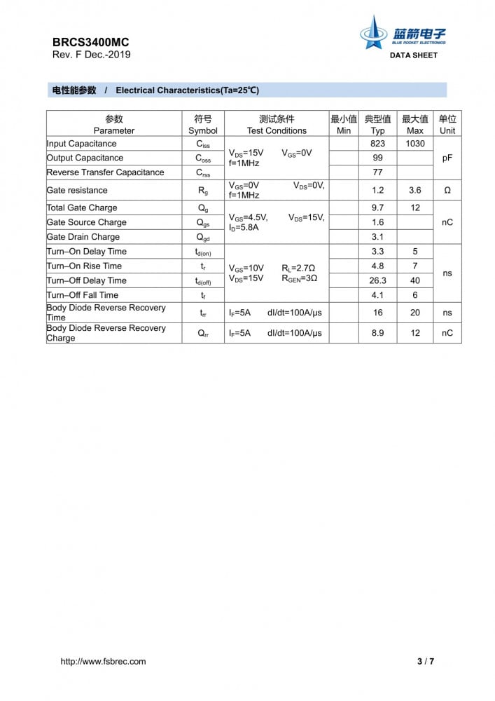 BRCS3400MC datasheet page 3