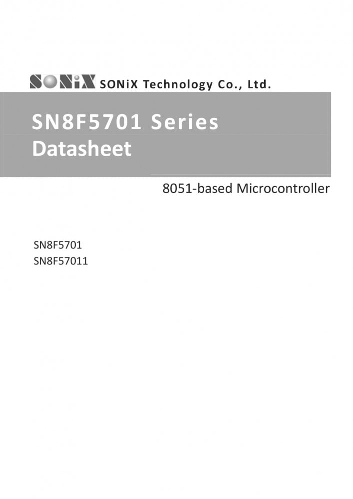 SN8F5701 datasheet page 1