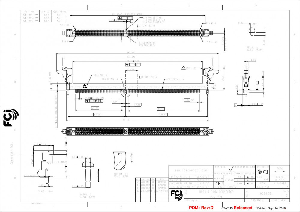 Amphenol 10081531 series drawing page 1