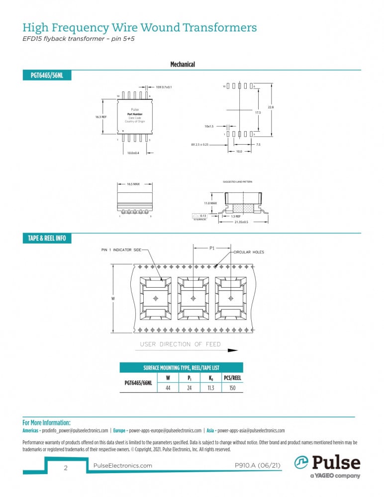 PGT6465NLT technical document page 2