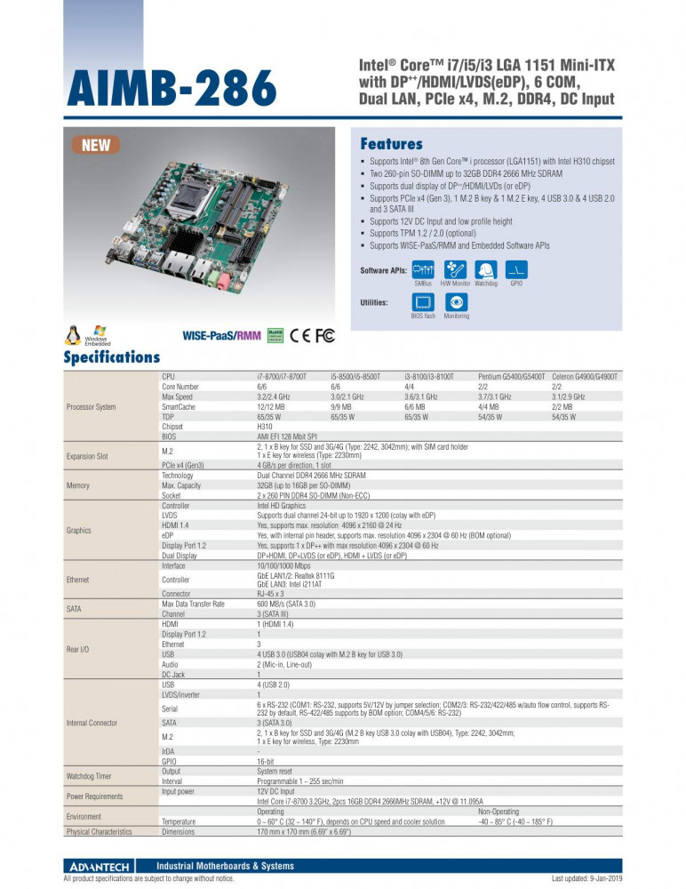 AIMB-286F-00A1E product documentation page 1
