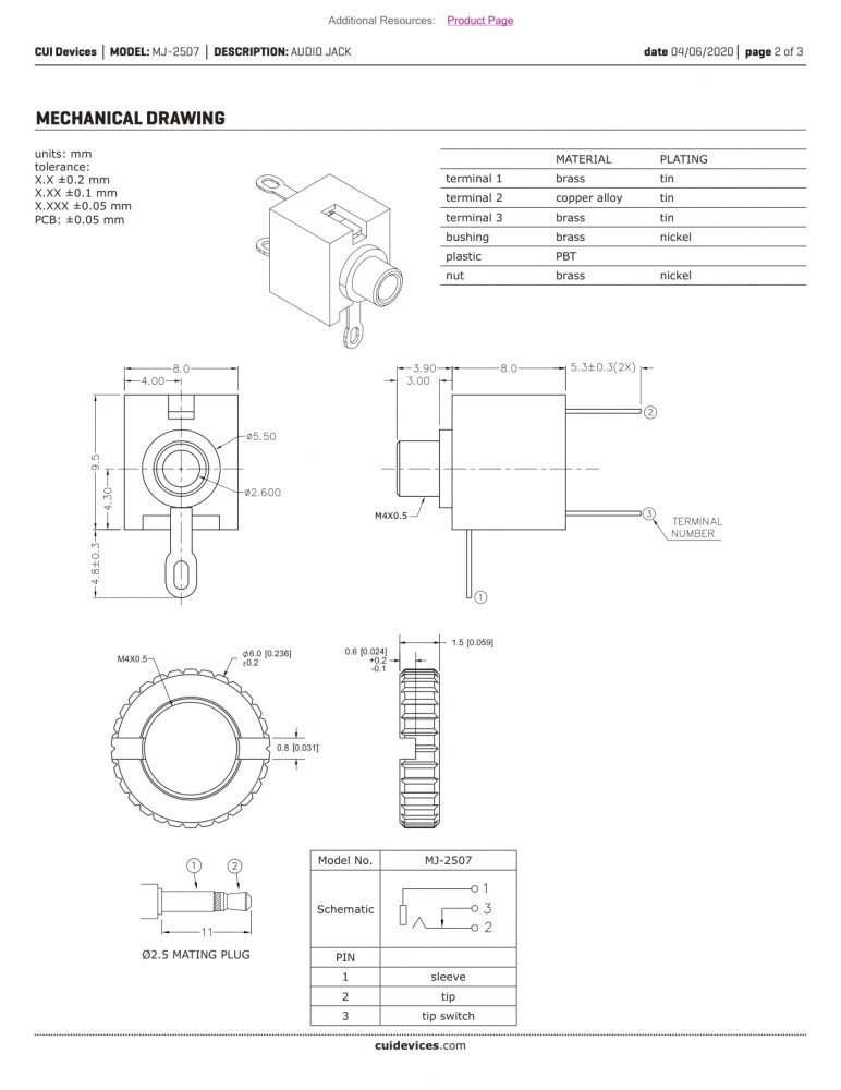 MJ-2507 technical document page 2