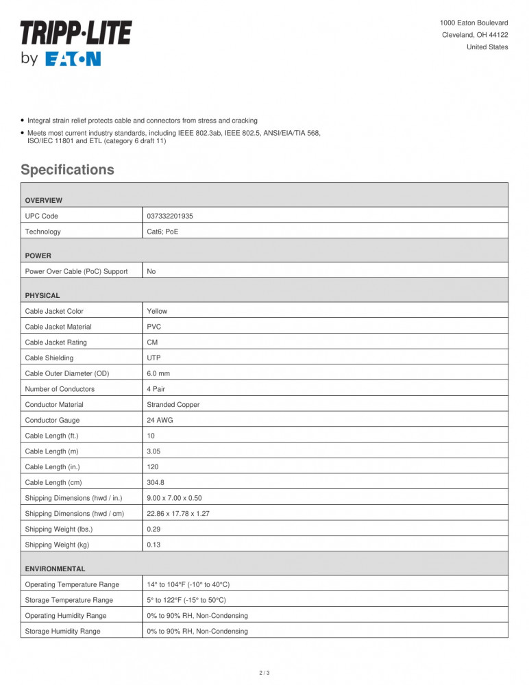 N200-010-YW technical document page 2