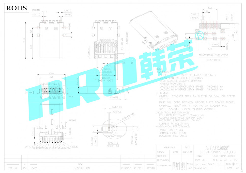 TYPE-C-31-G-10 technical drawing
