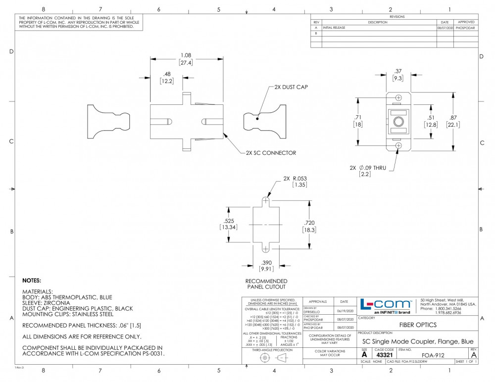 FOA-912 technical document revision page