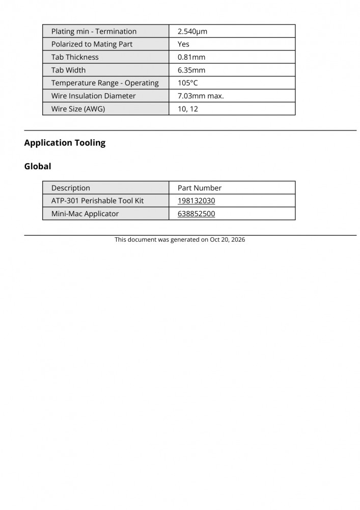 MOLEX 190130034 technical document page 3
