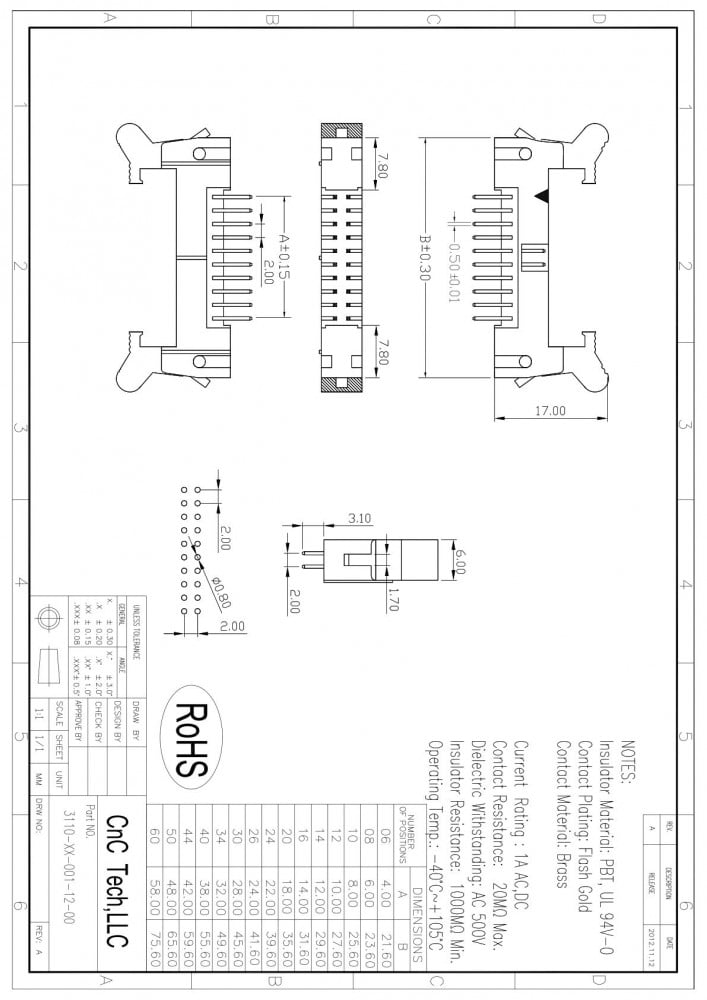 CNC Tech 3110 series technical drawing