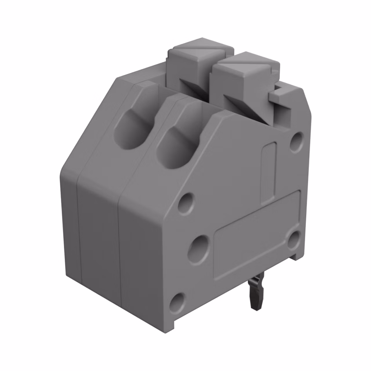 Eurostyle Fixed-Mount Push-Button Terminal Block, 3.50mm Pitch, 45° Modular, 2 Circuit, 5A, 20-16 AWG, Light Gray for sale