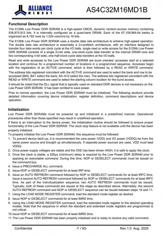 AS4C32M16MD1B datasheet page 7
