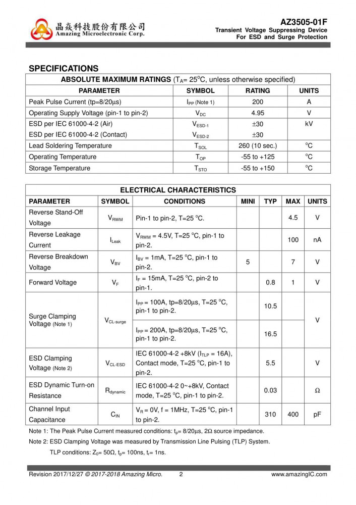 AZ3505-01F datasheet page 2