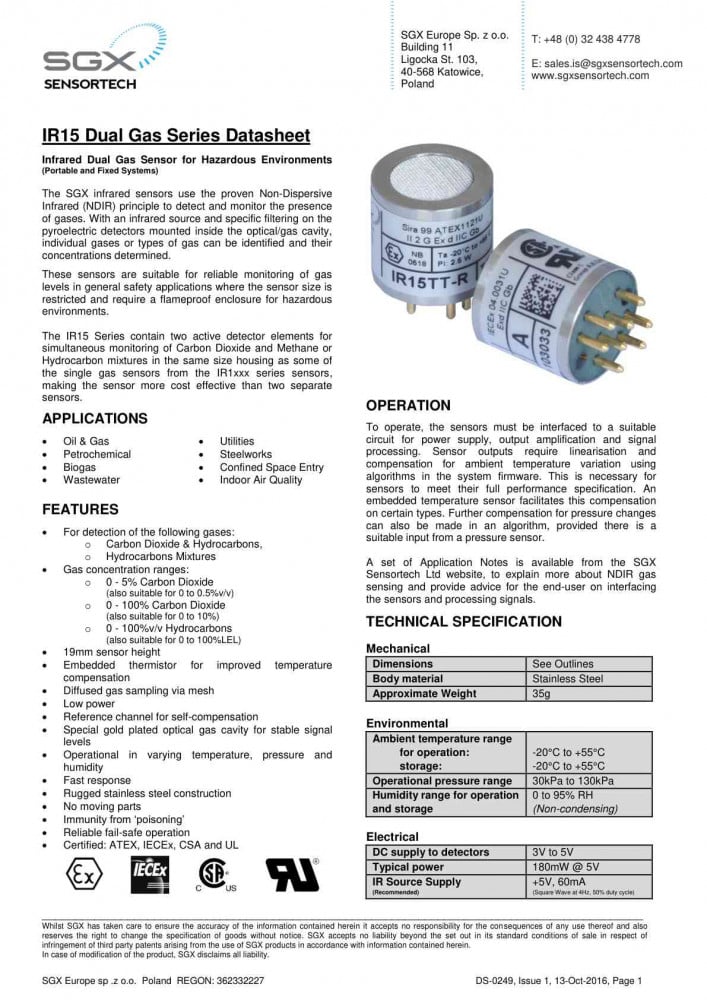 IR15TT datasheet page 1