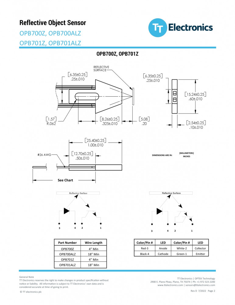 OPB700ALZ datasheet page 2