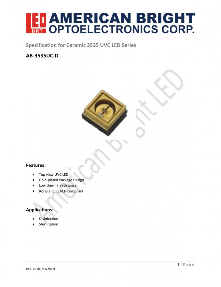 AB-3535UC-D datasheet page 1