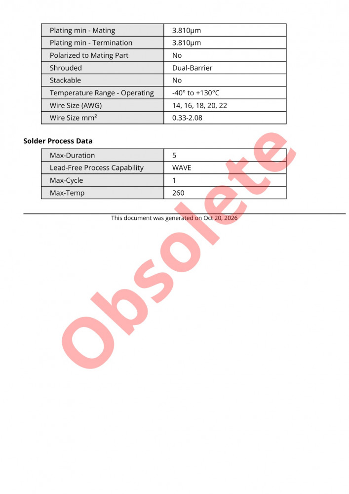 Technical document page 3 for MOLEX 387206310