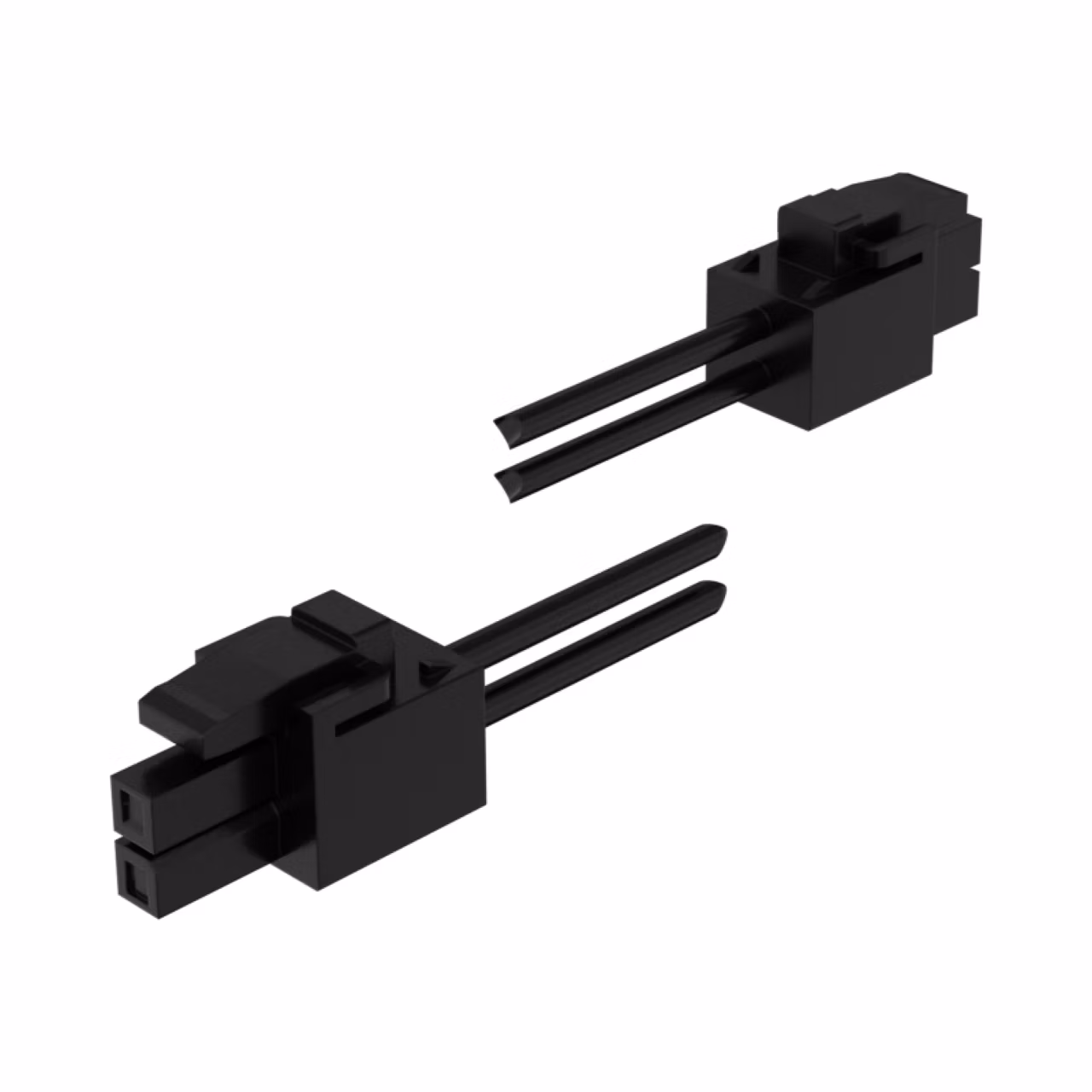 Mini-Fit Max-to-Mini-Fit Max Off-the-Shelf (OTS) Cable Assembly, Dual Row, Matte Tin (Sn) Plating, 2 Circuits, 600.00mm Length, Black for sale