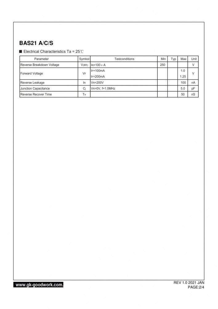 GOODWORK BAS21S datasheet page 2