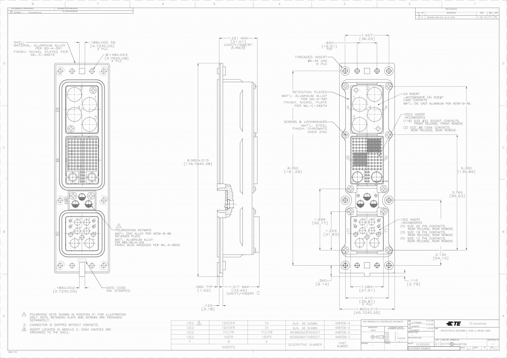 TE Connectivity 448706-4 controlled drawing preview