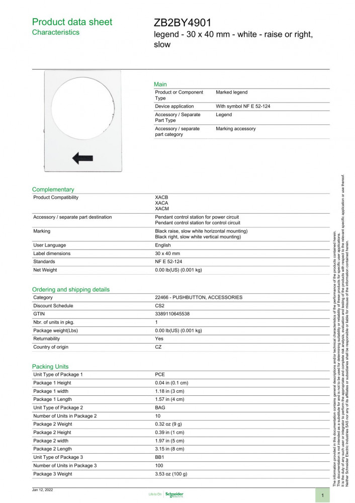 ZB2BY4901 technical document page 1
