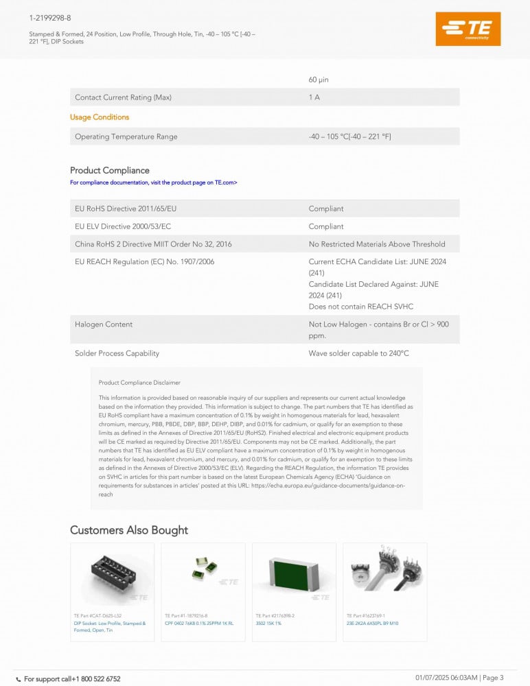 TE Connectivity 1-2199298-8 technical document page 3