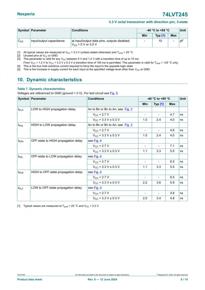 74LVT245PW,118 datasheet page 6