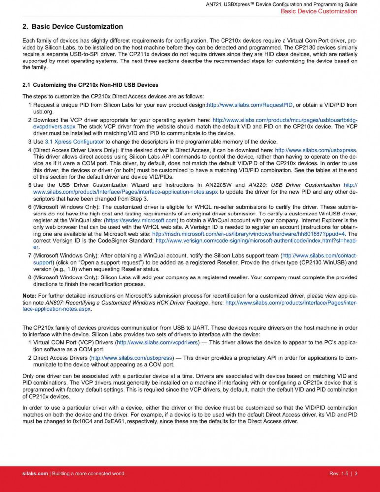 CP2130 documentation page 3