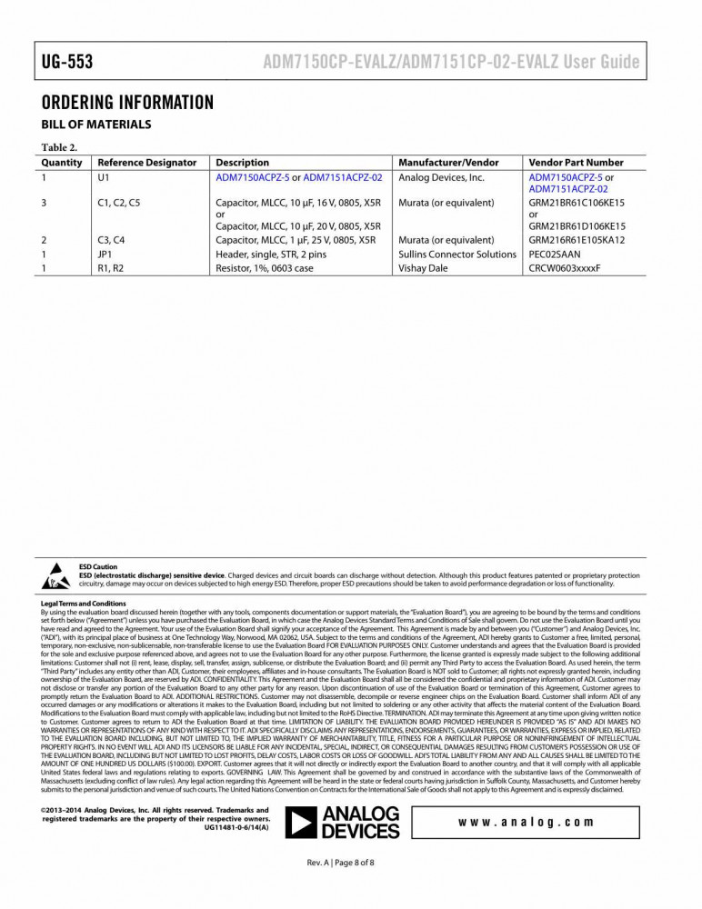 ADM7150CP-EVALZ documentation page 8