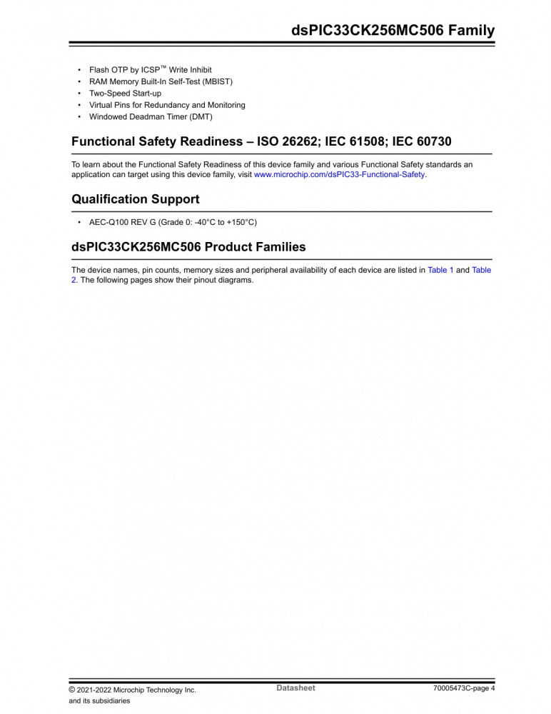 dsPIC33CK128MC105 technical document page 4