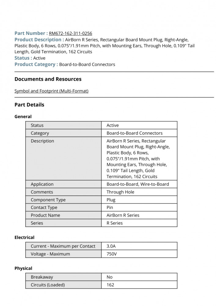 RM672-162-311-0256 technical document page 1