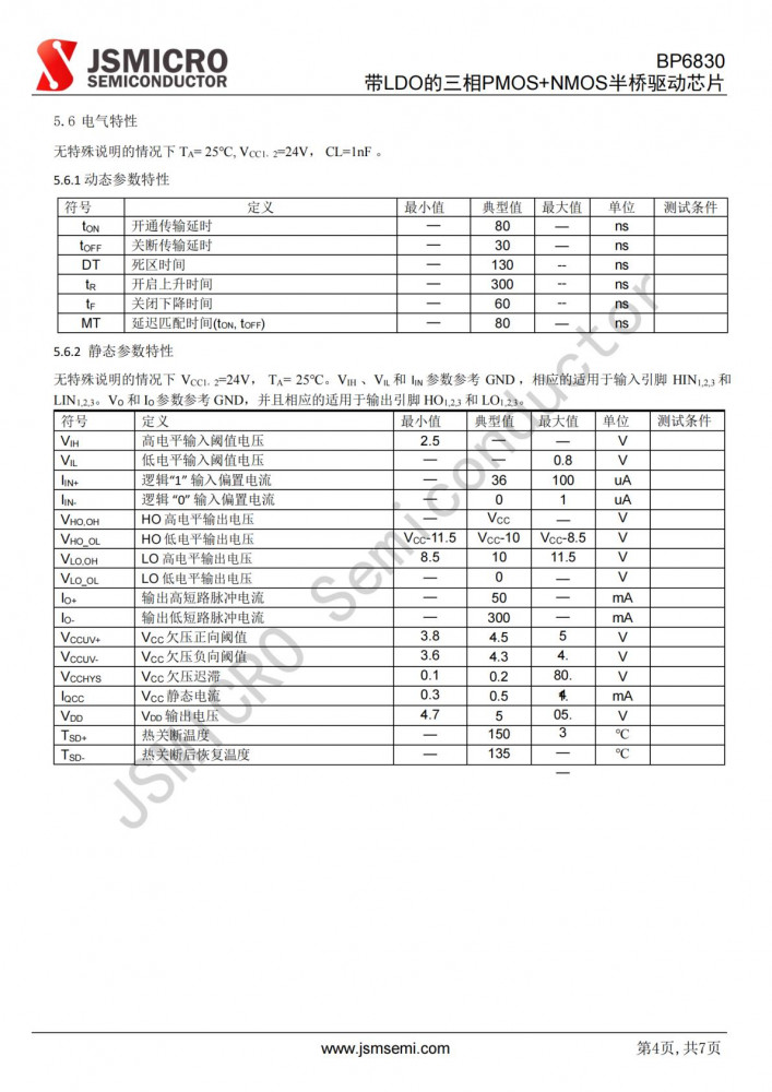 BP6830 datasheet page 4