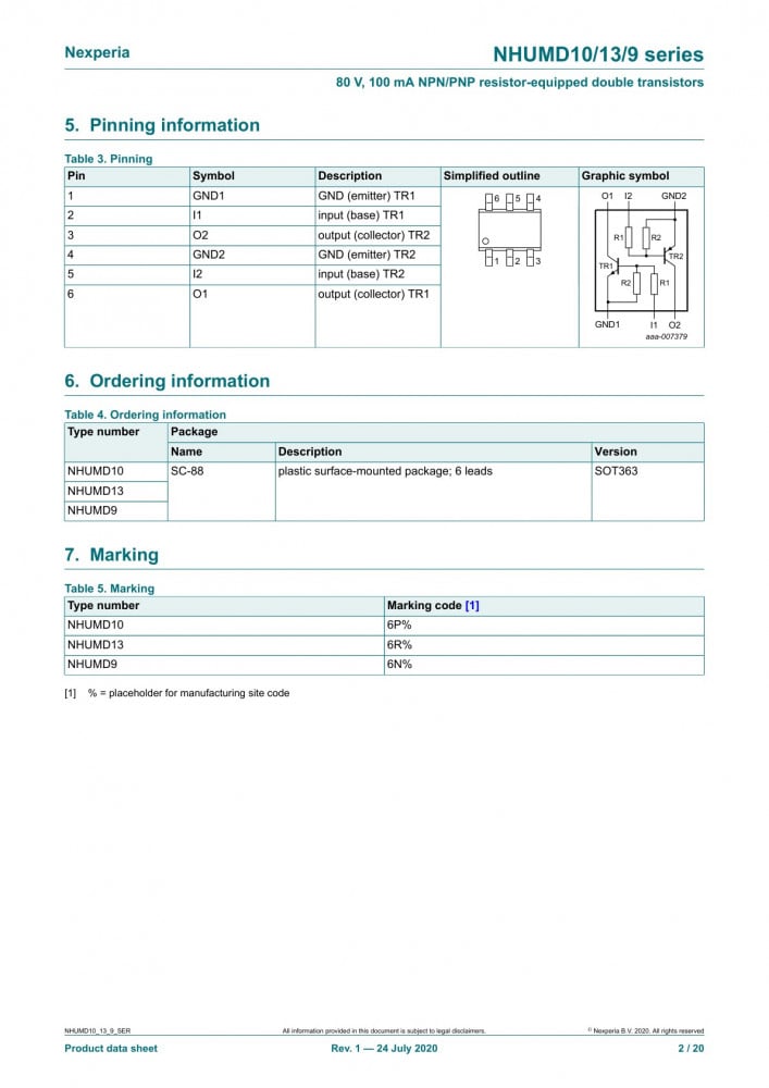 NHUMD10F technical document page 2