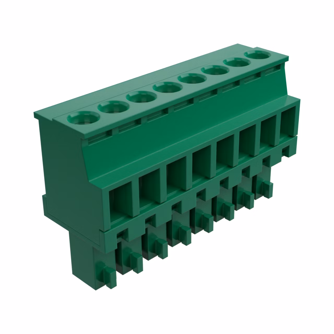 3.81mm Pitch Eurostyle Vertical Plug, with Standard Imprinting, Front Wire Entry, Green Housing, 8 Circuits for sale