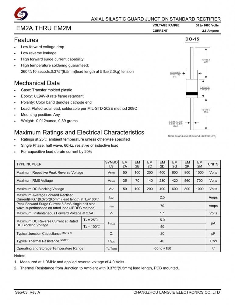 LangJie EM2K datasheet page 1