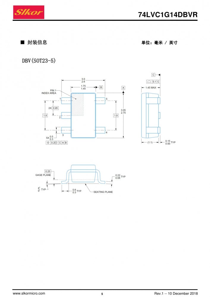 74LVC1G14DBVR datasheet page 5
