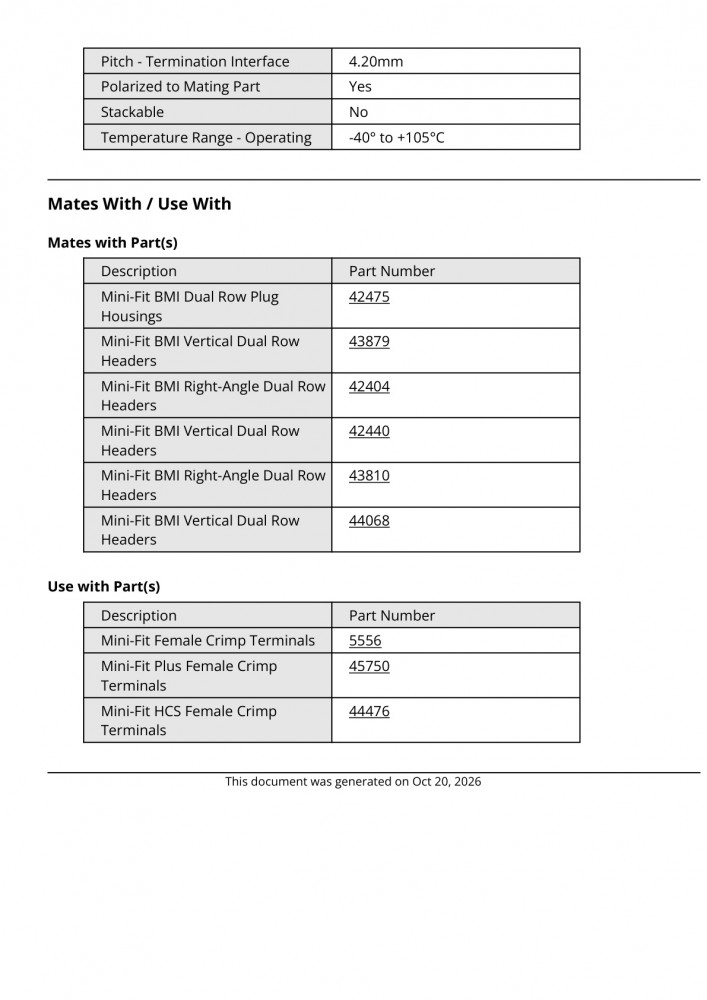 Mini-Fit Plus HCS technical document page 3