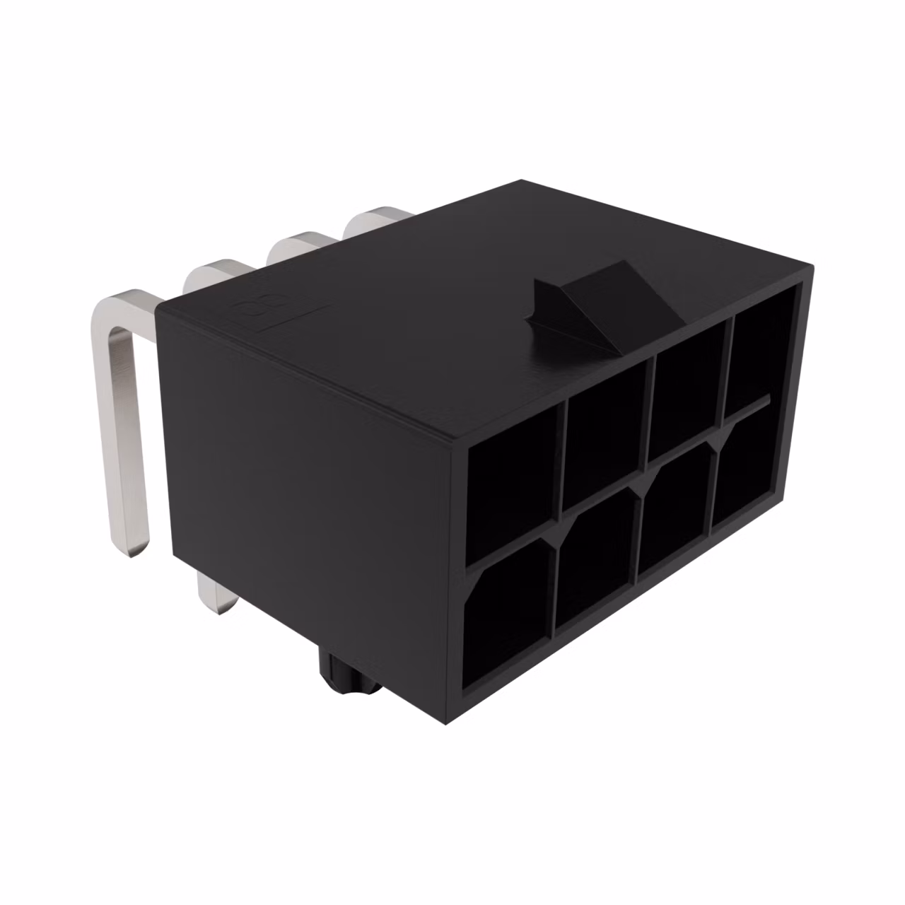 Mini-Fit Max Right-Angle Header, Dual Row, Through Hole, 10 Circuits, Matte Tin (Sn) Plating, Black, Glow-Wire Capable, Tray