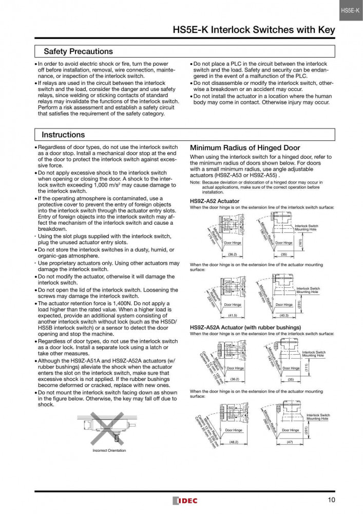 IDEC HS5E-K technical document page 10