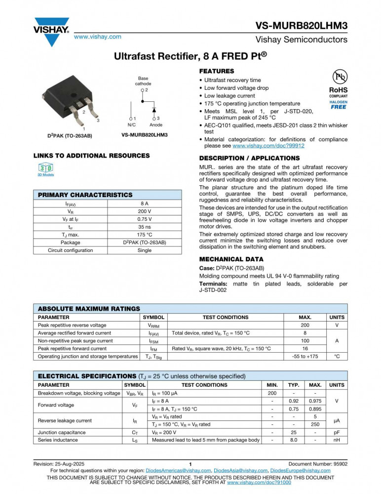 VS-MURB820LHM3_A technical document page 1