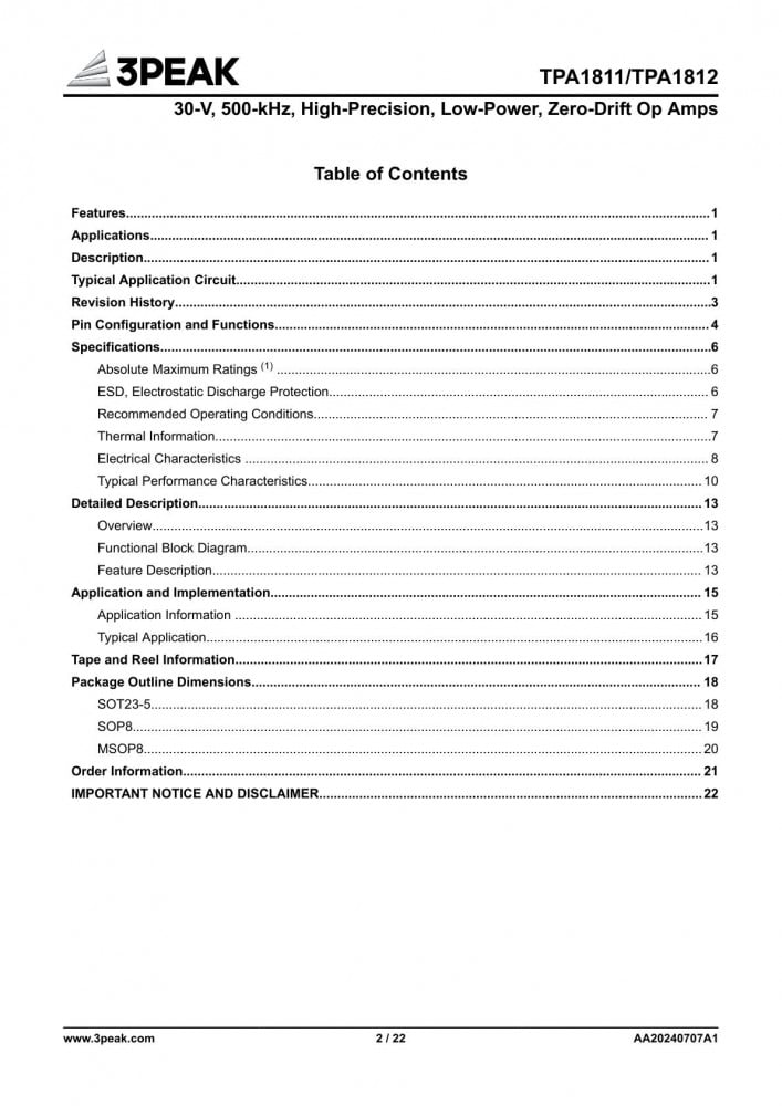 TPA1812 datasheet page 2