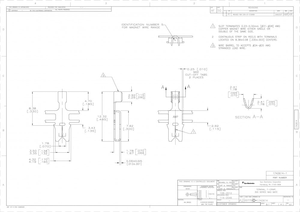 TE Connectivity 1742614-1 technical document page
