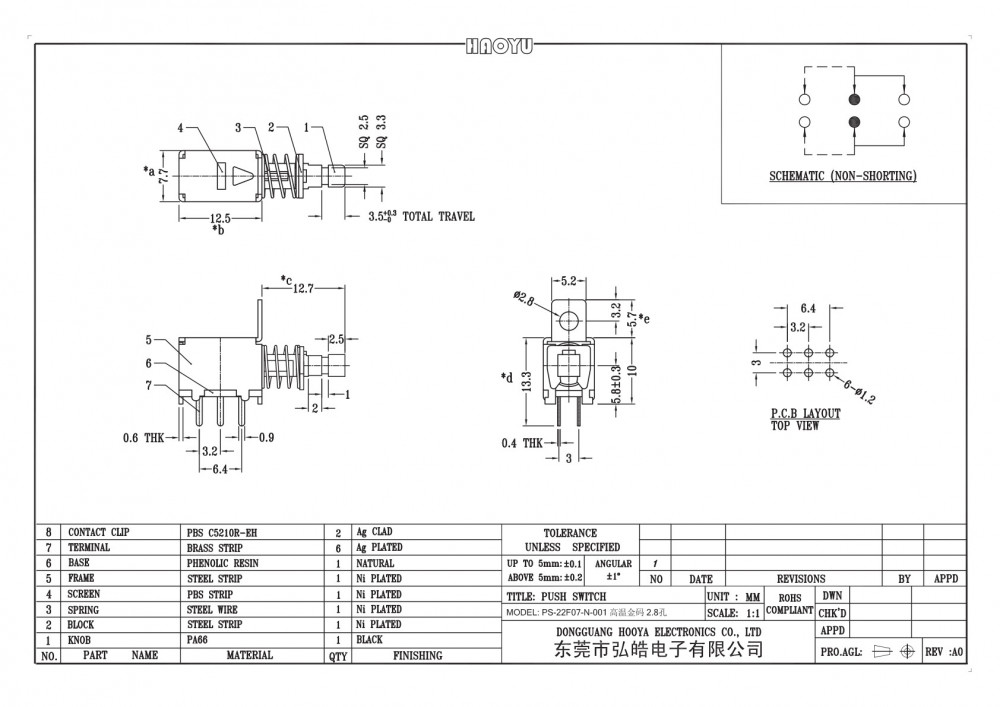 PS-22F07-N-B-001 PCB layout