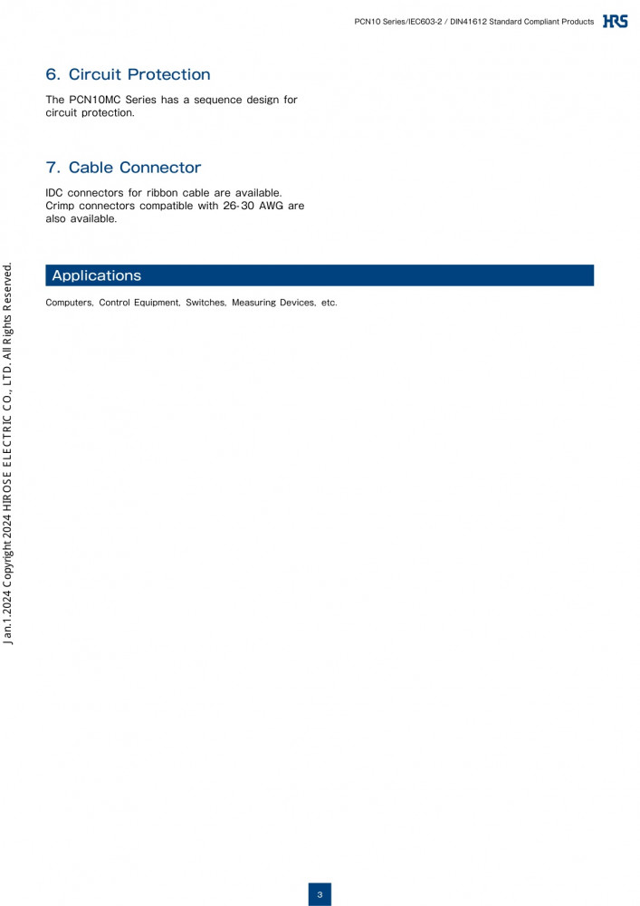 HRS PCN13 product documentation page 3