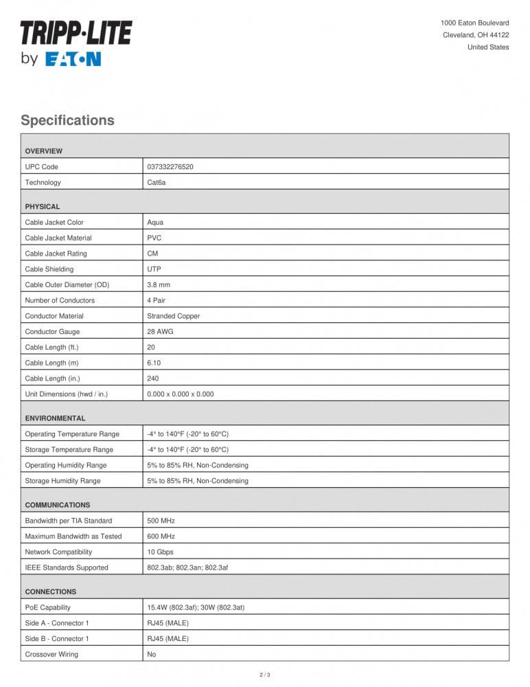 N261-S20-AQ technical document page 2