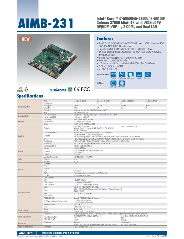 AIMB-231 technical document page 1