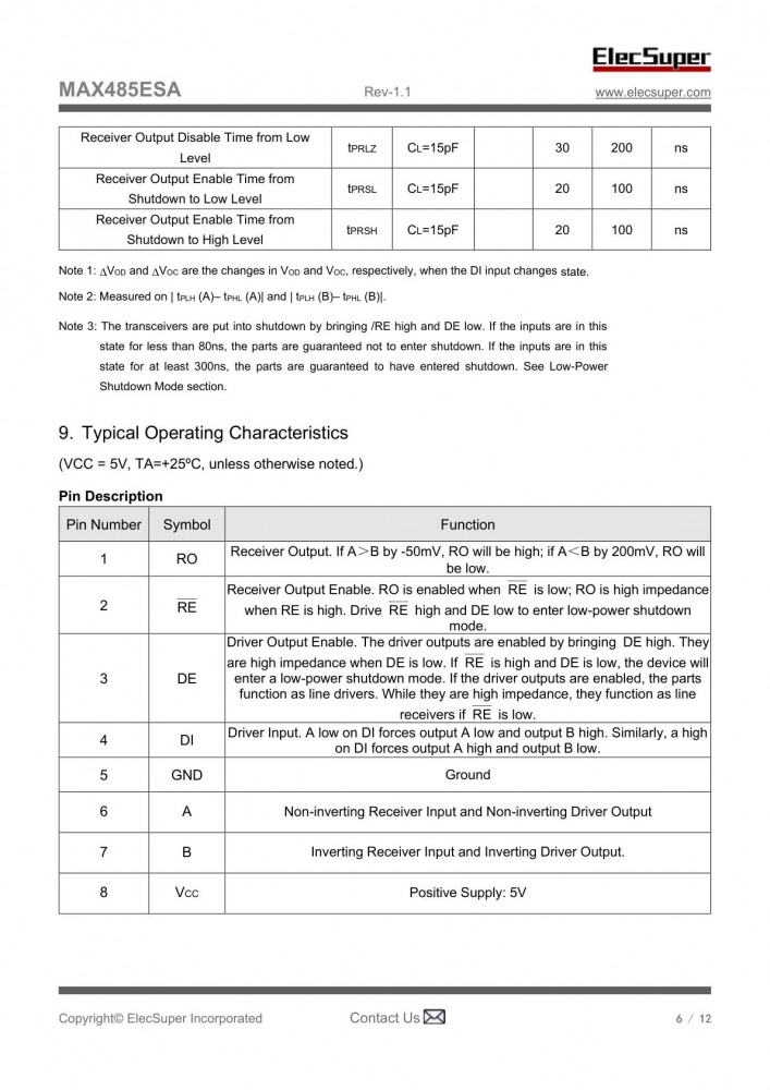 MAX485ESA datasheet page 6